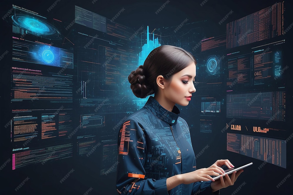 Html And Css Collage Concept With Person Programming And Api