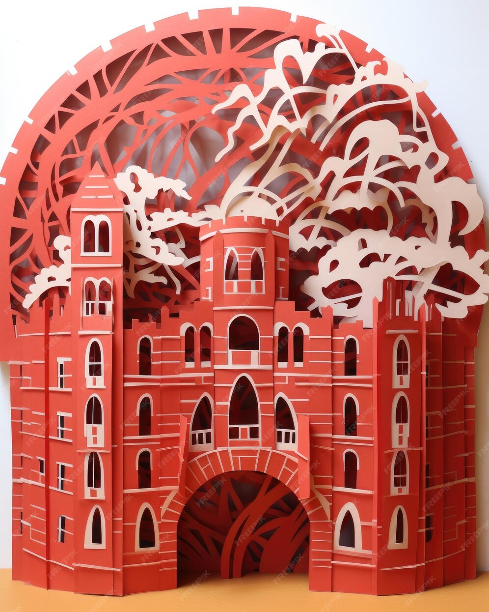 Premium AI Image | Huge buildings built with red bricks Premium AI Image | Huge buildings built with red bricks