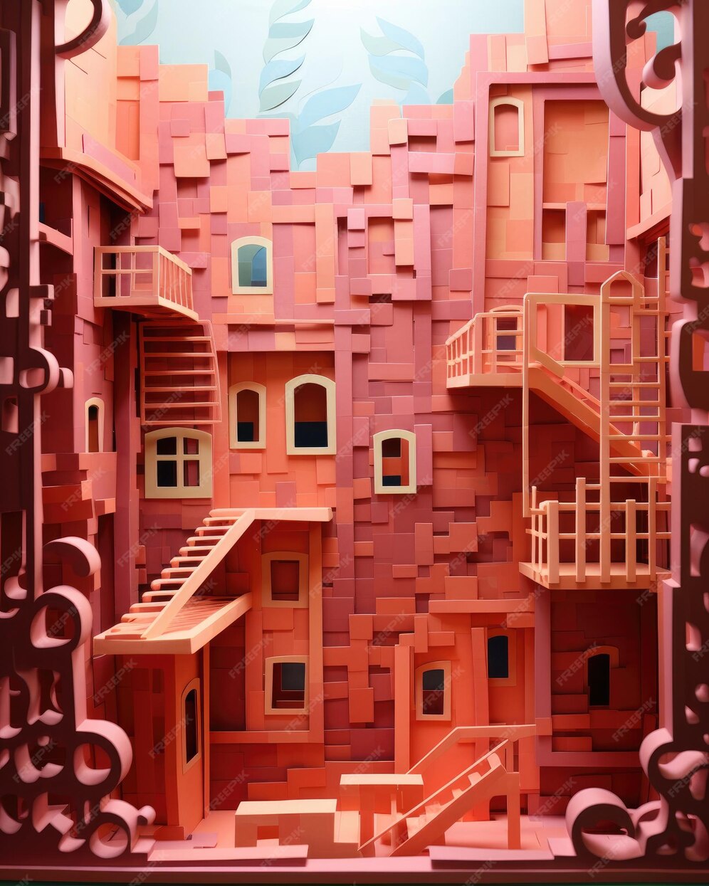 Premium AI Image | Huge buildings built with red bricks Premium AI Image | Huge buildings built with red bricks