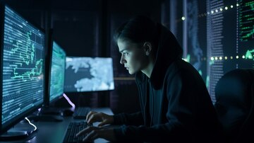 Premium Photo | Huge data and tech coding of a fintech programmer ...