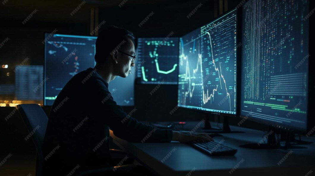 Premium Photo Huge Data And Tech Coding Of A Fintech Programmer