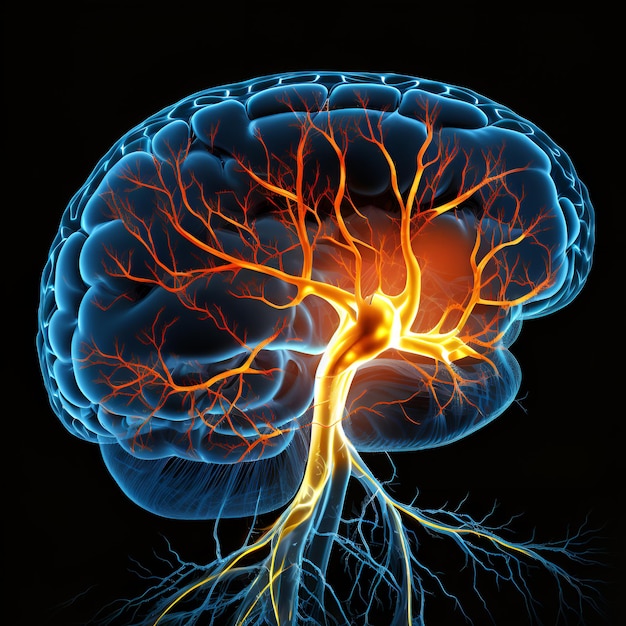 Premium AI Image | human brain closeup showing neural pathways Premium AI Image | human brain closeup showing neural pathways