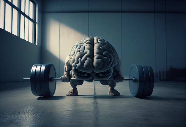 Premium AI Image | Human brain lifting a barbell in a gymgenerative ai Premium AI Image | Human brain lifting a barbell in a gymgenerative ai