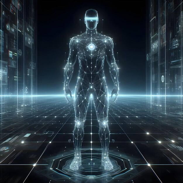 Premium Photo | Human figure in a hologram Data Analytics in a HighTech ... Premium Photo | Human figure in a hologram Data Analytics in a HighTech ...