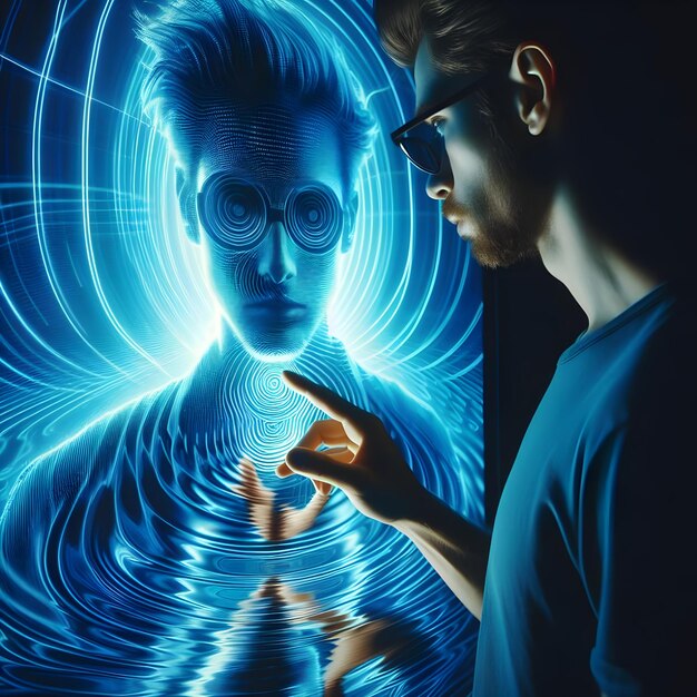 Premium Photo | Human figure in a hologram Data Analytics in a HighTech ... Premium Photo | Human figure in a hologram Data Analytics in a HighTech ...