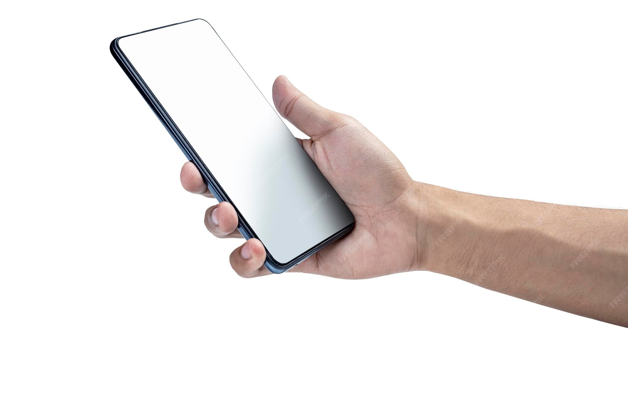 Premium Photo | Human hand holding mobile phone with black screen Premium Photo | Human hand holding mobile phone with black screen