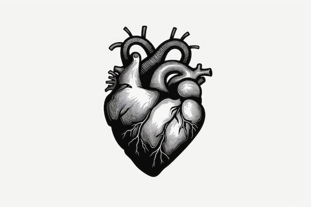 Premium Ai Image Human Heart Anatomy Model On Isolated White Background
