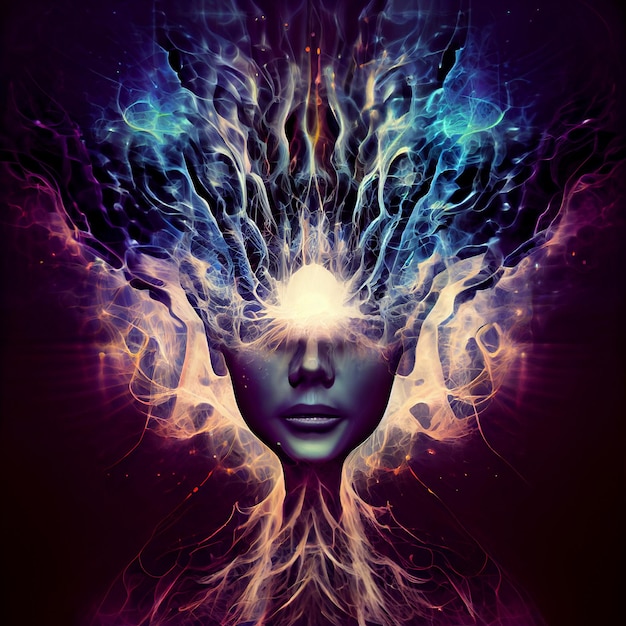 Premium AI Image | Human with brain waves spirituality meditation and ... Premium AI Image | Human with brain waves spirituality meditation and ...