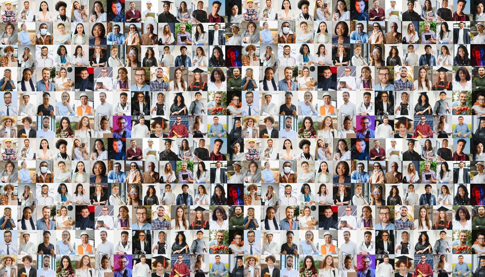 Premium Photo | Hundreds of multiracial people crowd portraits ... Premium Photo | Hundreds of multiracial people crowd portraits ...