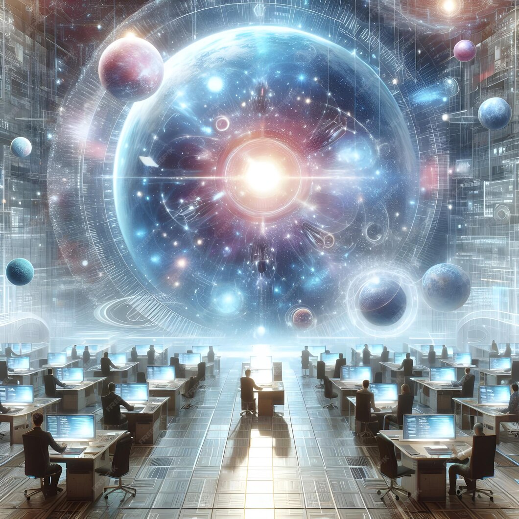 Premium Photo | Hyper realistic Celestial Coding Concept Scenes of coding sessions with a ...
