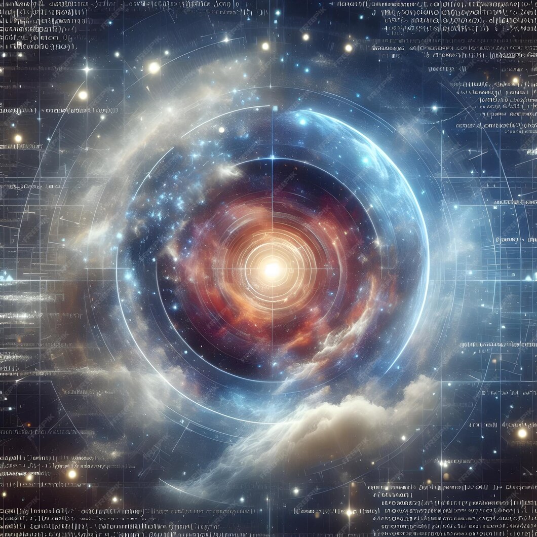 Premium Photo | Hyper realistic Cosmic Code Concept Programming code ...