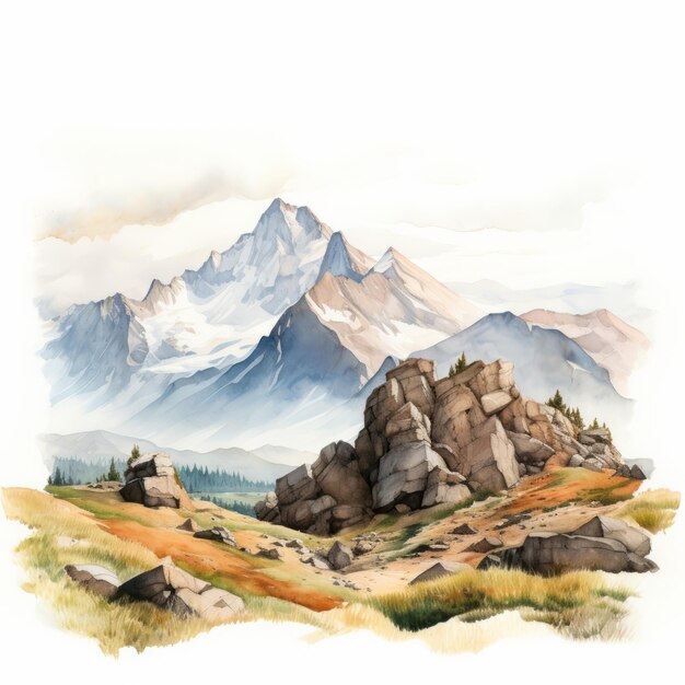 Premium AI Image | Hyper Realistic Watercolor Illustration Of Mountain ... Premium AI Image | Hyper Realistic Watercolor Illustration Of Mountain ...