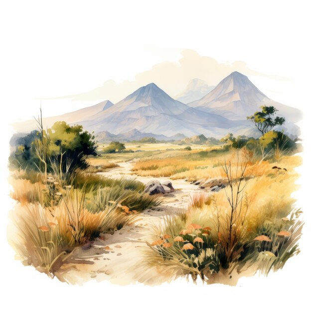 Premium AI Image | Hyper Realistic Watercolor Painting Of Desert Landscape Premium AI Image | Hyper Realistic Watercolor Painting Of Desert Landscape