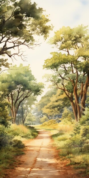 Premium AI Image | Hyper Realistic Watercolor Painting Summerfield Walk Premium AI Image | Hyper Realistic Watercolor Painting Summerfield Walk
