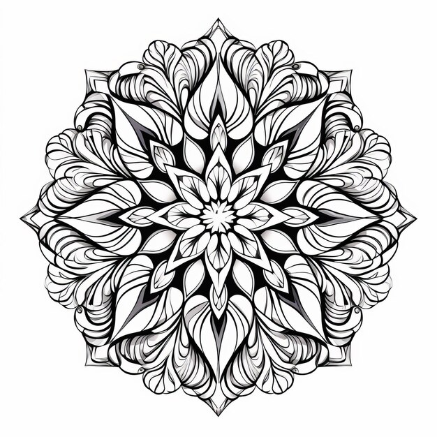 Premium Photo Hypnotic Mandala A Coloring Page In Hypercolor Style