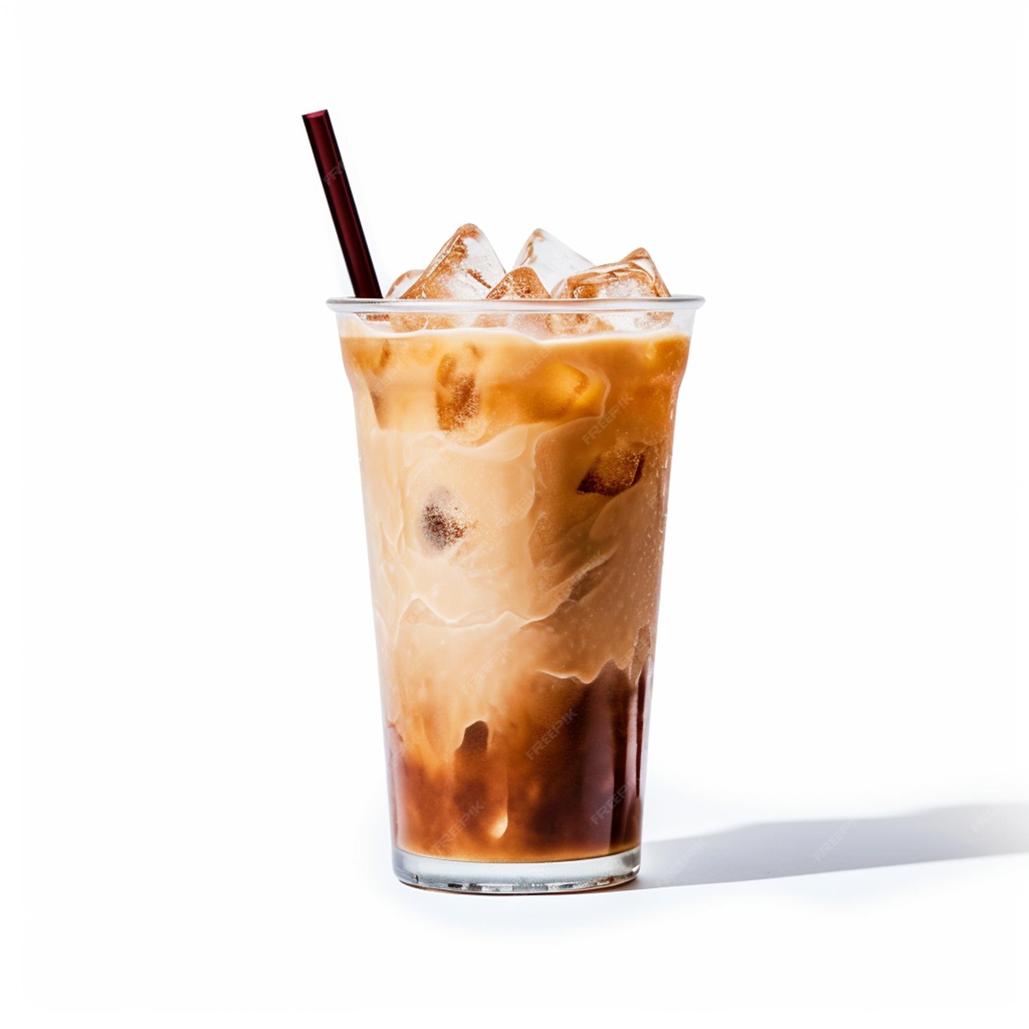 Premium Ai Image Iced Coffee In Glass On Isolated White Background
