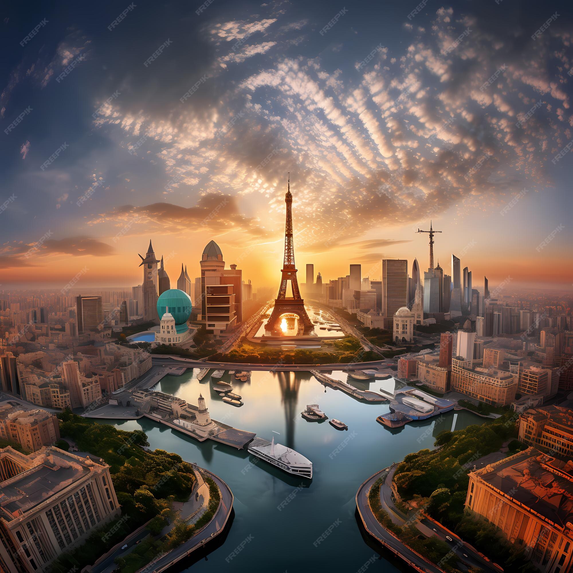 Premium AI Image | Iconic Skylines Coloring the World Famous Buildings Premium AI Image | Iconic Skylines Coloring the World Famous Buildings