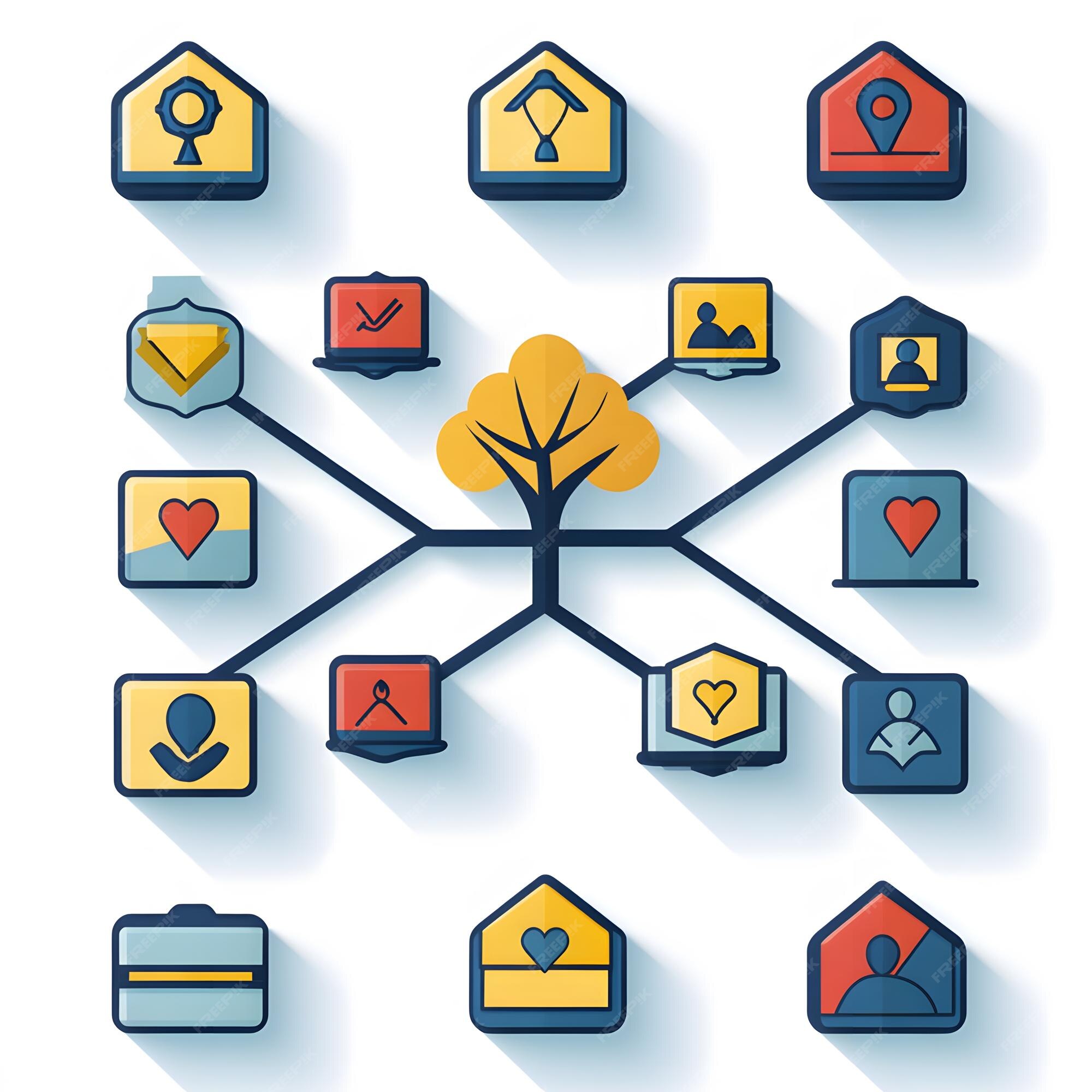 Icons showcasing hierarchy with images of nested boxes layered levels ... Icons showcasing hierarchy with images of nested boxes layered levels ...