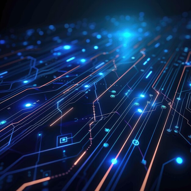 Premium Photo | Illuminated Futuristic Tech Background with Circuits Premium Photo | Illuminated Futuristic Tech Background with Circuits