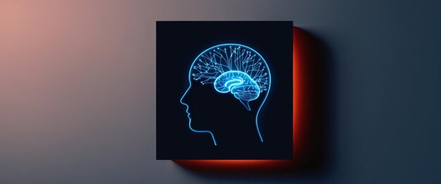 Illuminated Neural Connections Brain Silhouette on Dark Background ... Illuminated Neural Connections Brain Silhouette on Dark Background ...