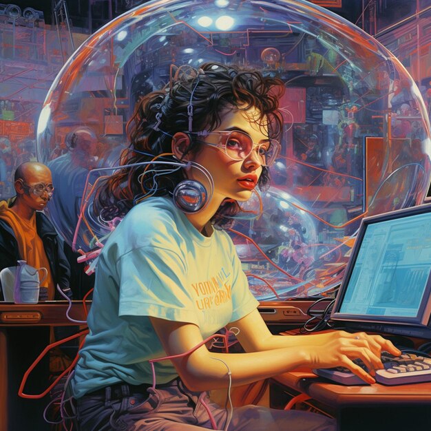 Premium AI Image | Illustrate the intersection of art and technology ... Premium AI Image | Illustrate the intersection of art and technology ...