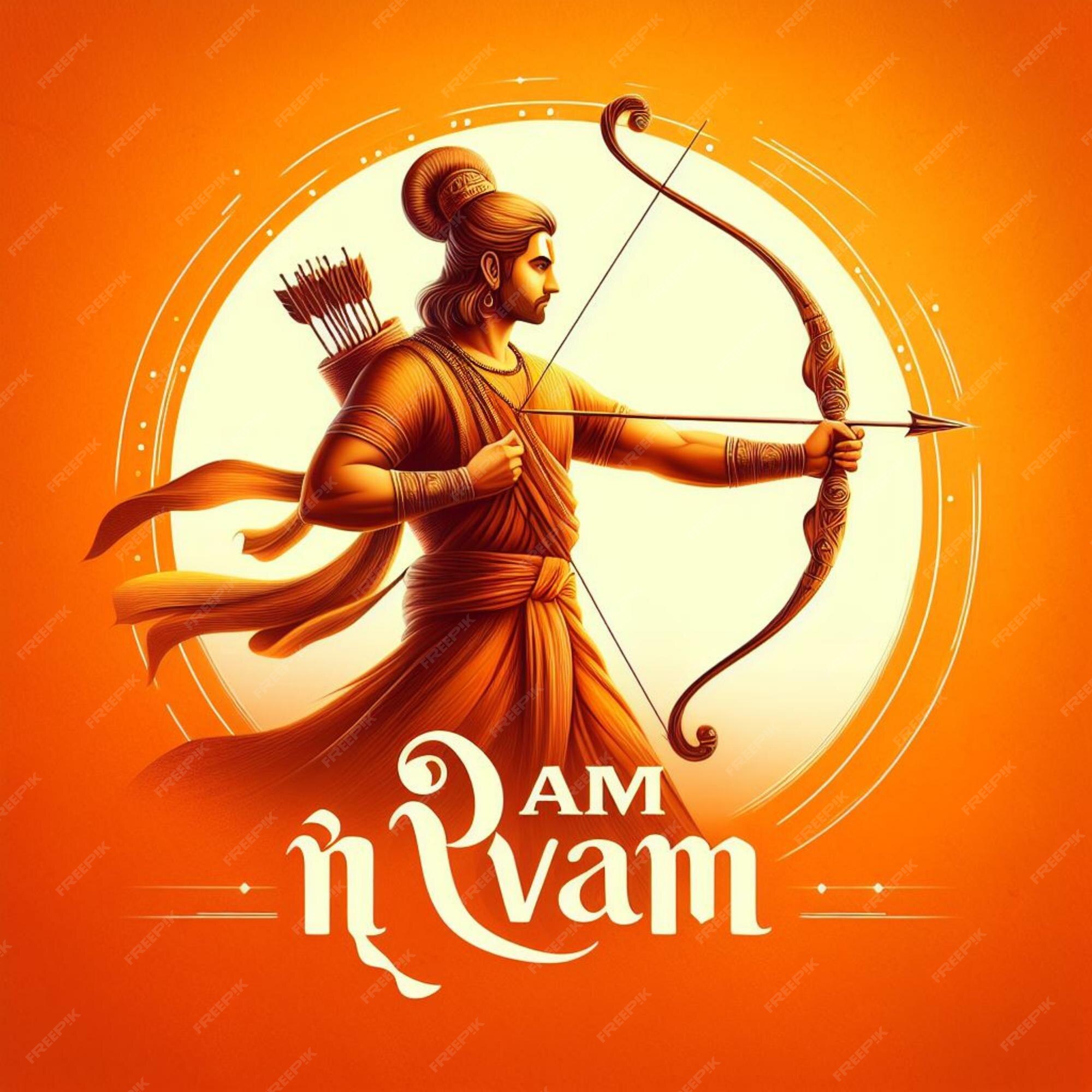 Illustrate Of Ram Navami Day With Arrow And Bow Vector Premium Ai
