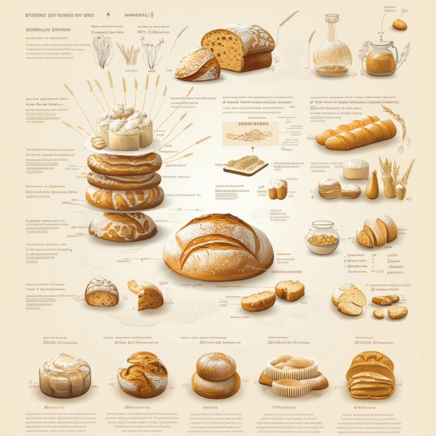 Illustrated guide to different types of bread with information on their ... Illustrated guide to different types of bread with information on their ...