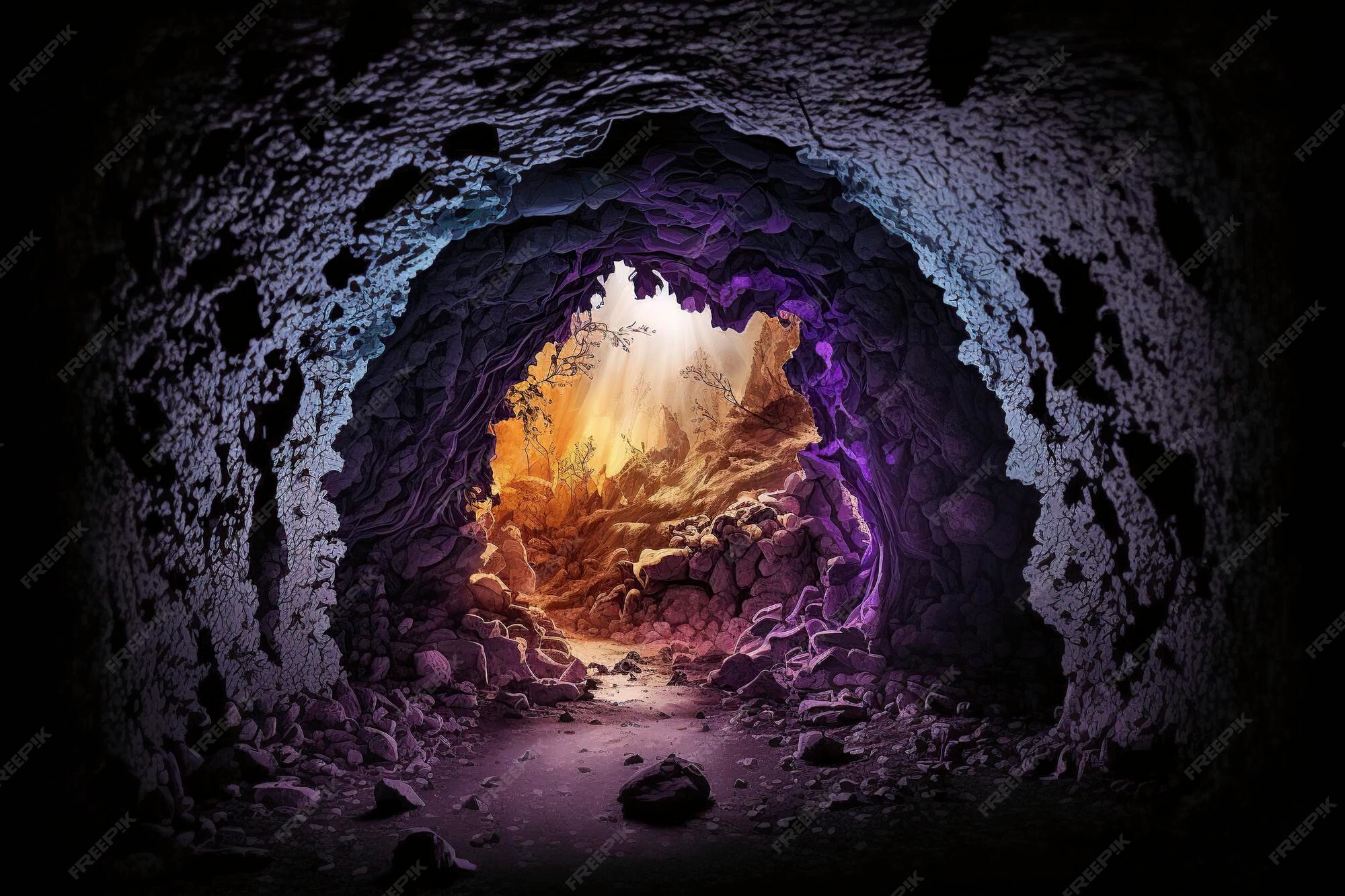 Premium Photo | Illustration amethyst mine tunnel view mysterious cave ... Premium Photo | Illustration amethyst mine tunnel view mysterious cave ...