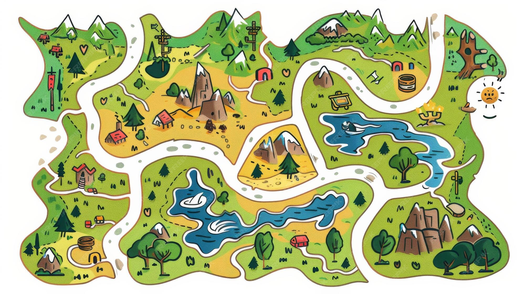 Premium Photo Illustration Of A Board Game Map