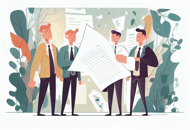 Premium AI Image | Illustration cartoon businessman holding papers ... Premium AI Image | Illustration cartoon businessman holding papers ...