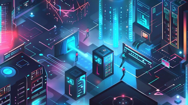 Illustration of Cybersecurity and Data Protection with Secure Servers ... Illustration of Cybersecurity and Data Protection with Secure Servers ...