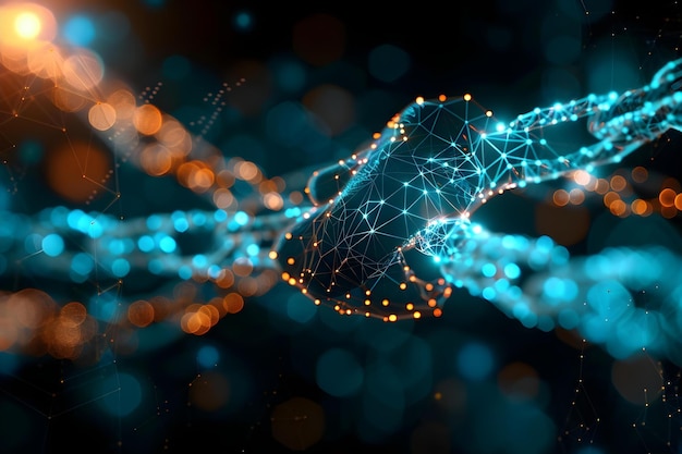 Premium Photo Illustration Displaying Secure Handshake Protocol Process For Data Encryption