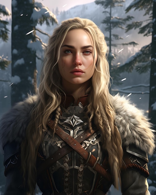 Premium AI Image | Illustration of a female Viking warrior merging the ... Premium AI Image | Illustration of a female Viking warrior merging the ...