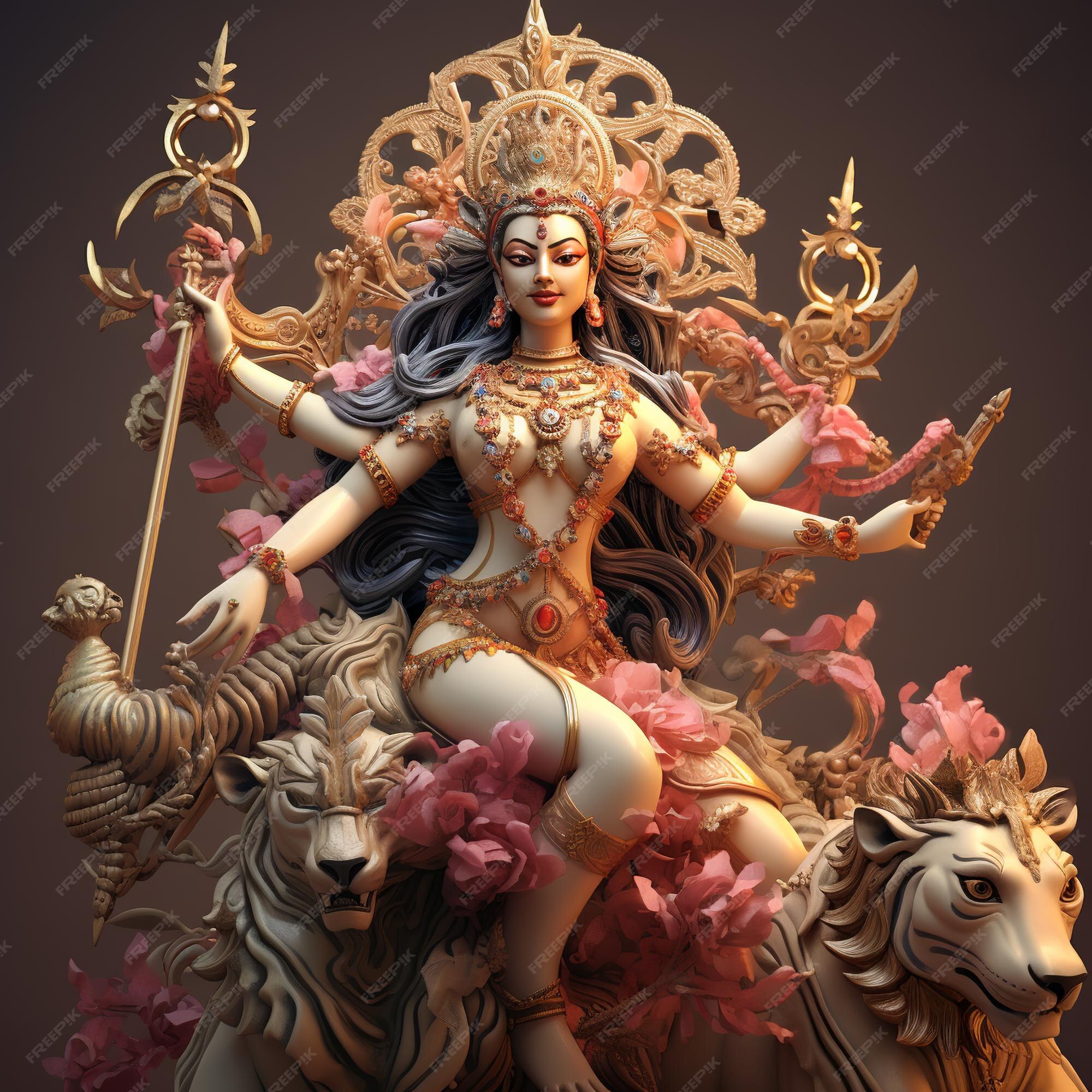 Premium Ai Image Illustration Of Goddess Saraswati 3d Blender Render