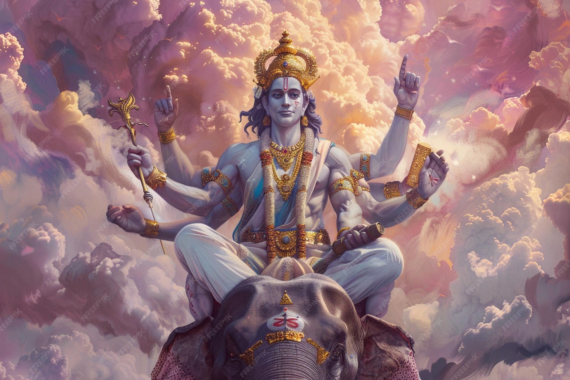 Illustration of Indra the Hindu god of rain and thunderstorms God indra ... Illustration of Indra the Hindu god of rain and thunderstorms God indra ...