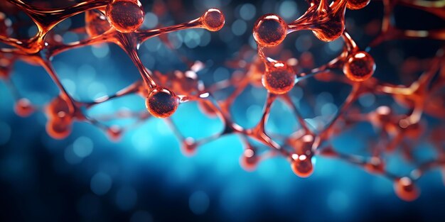 Illustration Of Interconnected Molecular Atomic Structures Showing