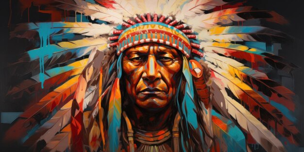 Premium AI Image | illustration of native American generative AI Premium AI Image | illustration of native American generative AI