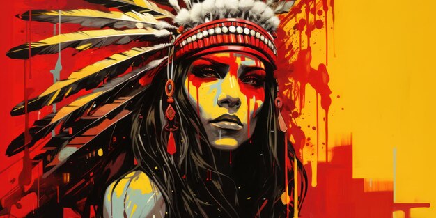 Premium AI Image | illustration of native American generative AI Premium AI Image | illustration of native American generative AI