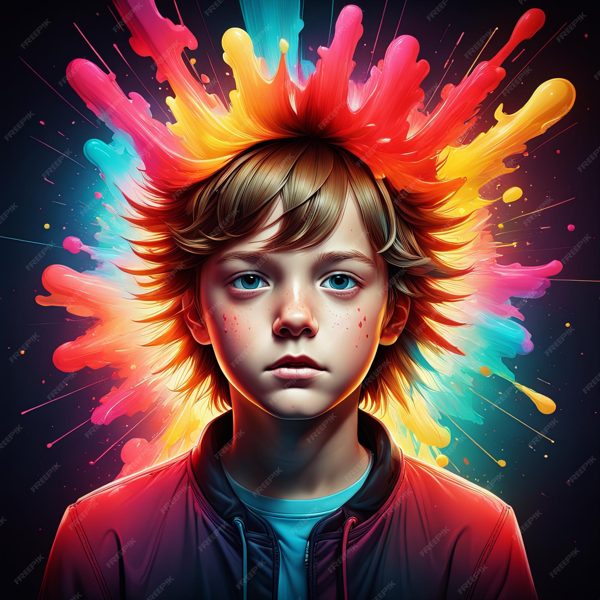 Premium AI Image | illustration of a person Colorful explosion in ... Premium AI Image | illustration of a person Colorful explosion in ...