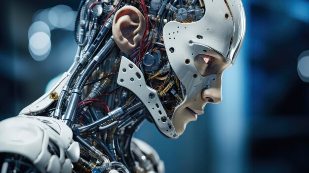 Premium Photo | Illustration of a robot transforming a human into a cyborg Premium Photo | Illustration of a robot transforming a human into a cyborg