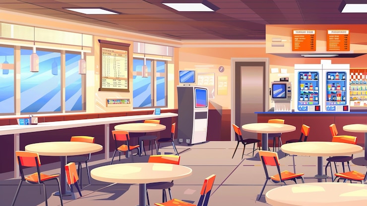 Premium Photo | Illustration showing a canteen interior in a school ... Premium Photo | Illustration showing a canteen interior in a school ...