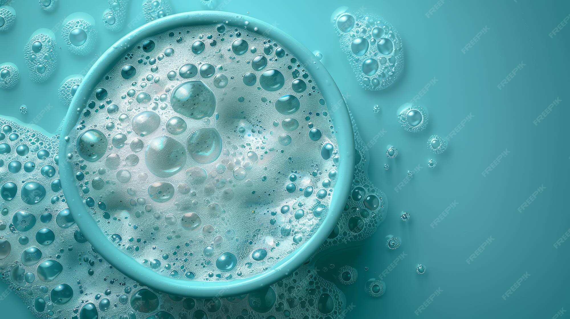 Premium Photo An Illustration Of Soapy Water With A Soap Foam Bubble In A Circle Top View A