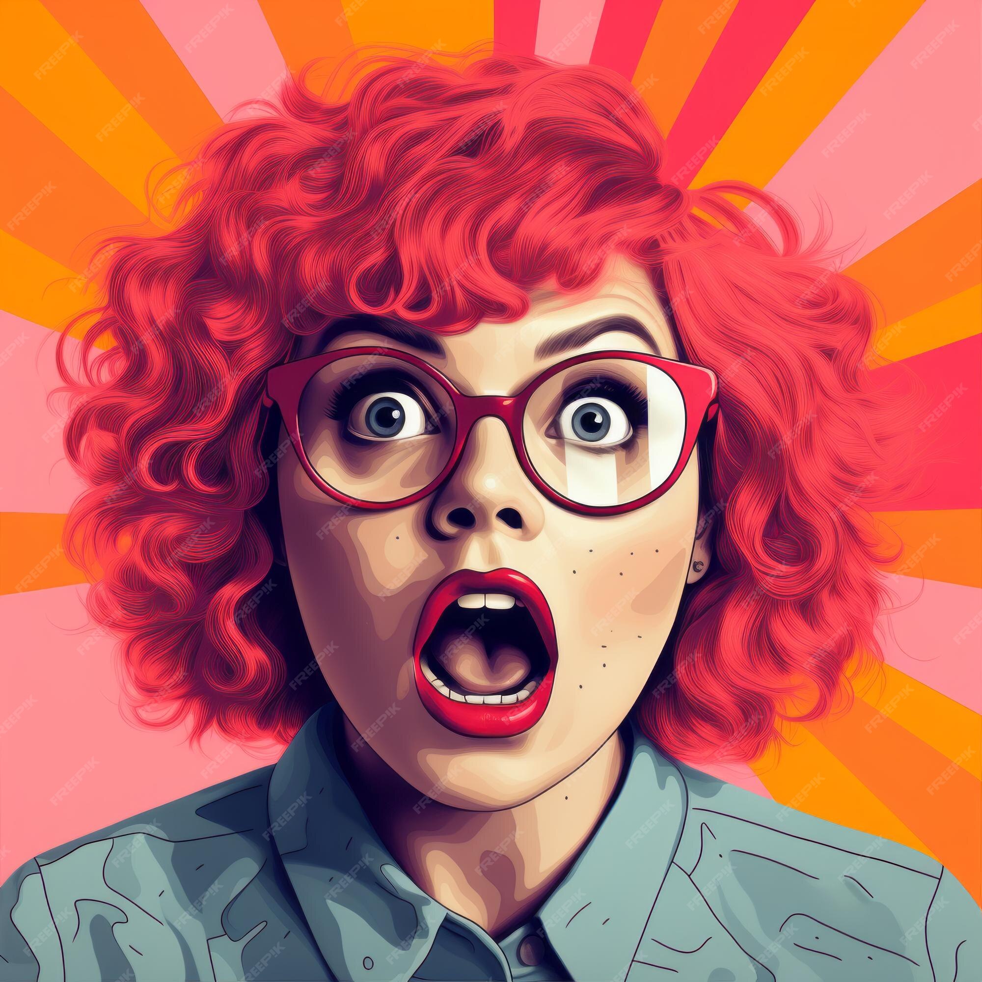 Premium Ai Image An Illustration Of A Woman With Red Hair And Glasses
