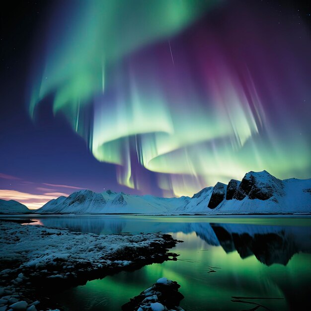 Premium AI Image | Image Aurora Borealis in the Arctic Generative ai Premium AI Image | Image Aurora Borealis in the Arctic Generative ai