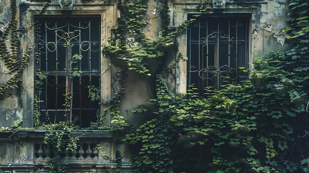 The image is of two windows on a stone building The windows are covered ... The image is of two windows on a stone building The windows are covered ...