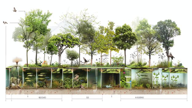 The image shows a crosssection of a green roof | Premium AI-generated image The image shows a crosssection of a green roof | Premium AI-generated image