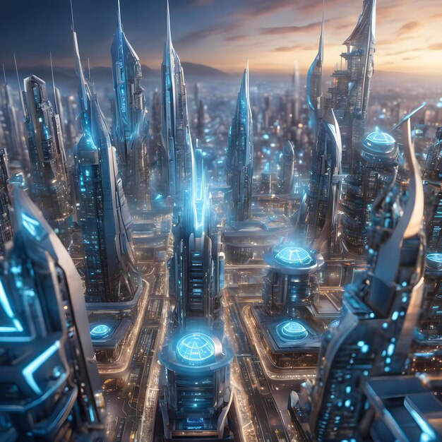 Premium AI Image | Imagine a cybernetic cityscape where buildings merge ... Premium AI Image | Imagine a cybernetic cityscape where buildings merge ...