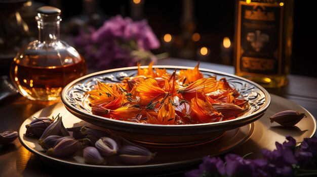Premium AI Image | Immerse yourself in the splendor of saffron Premium AI Image | Immerse yourself in the splendor of saffron