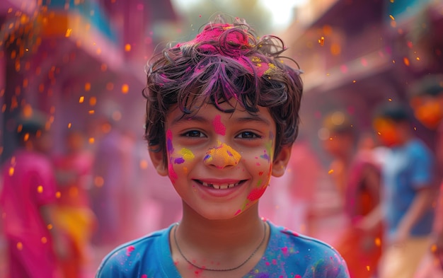 Premium Photo | Indian boy celebrating holi with colors on face Premium Photo | Indian boy celebrating holi with colors on face