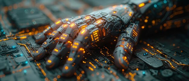 Premium Photo | An individual using the technology smart robot AI to ...